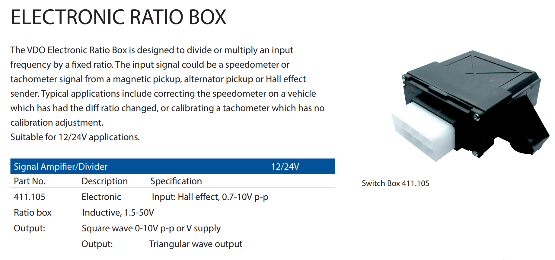 Electronic Interfaces Electronic Ratio Box